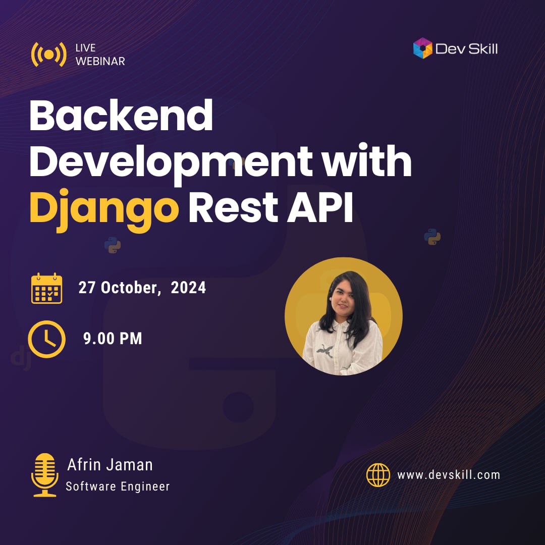 Dev Skill - Backend Development with Django Rest API Dev Skill - Backend Development with Django Rest API